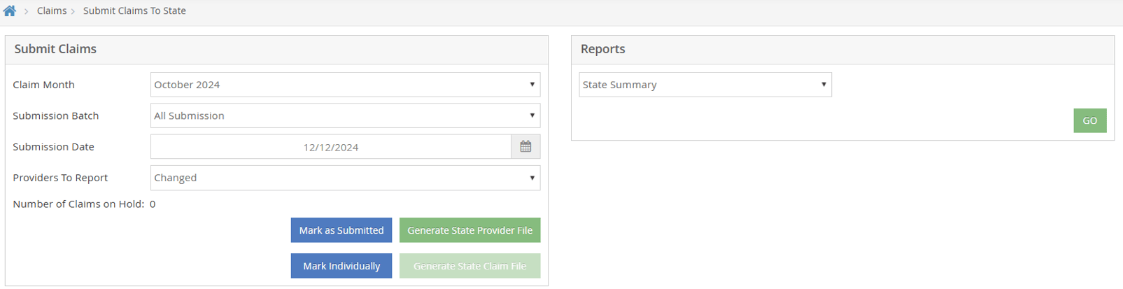 Submit Claims to State