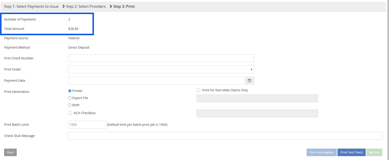 Issue Payments