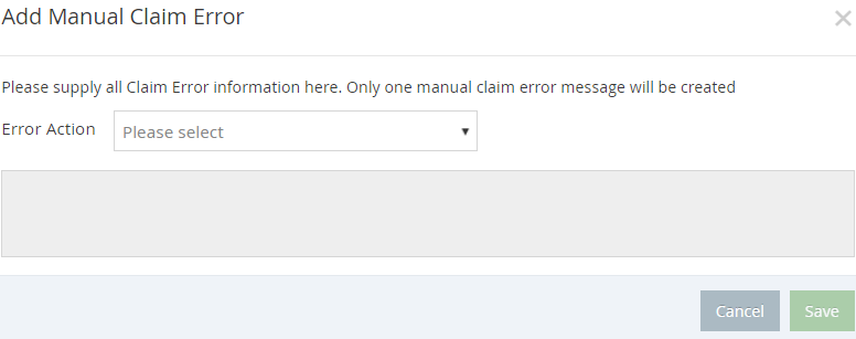 Enter Claim Errors