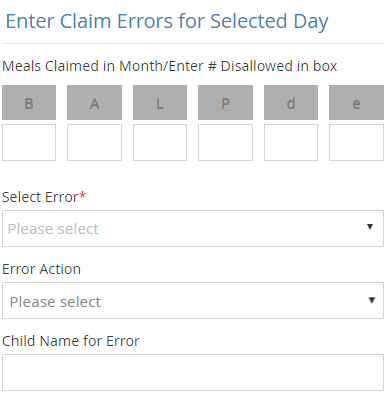 Enter Claim Errors
